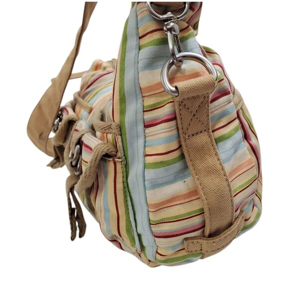 Fossil | Bags | Fossil Crossbody Bag Striped Multicolor Double Pockets ...